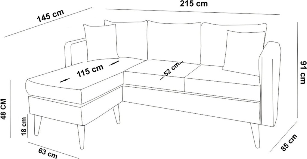 Sconto Pohovka s taburetem SOFIA levá, tmavě modrá