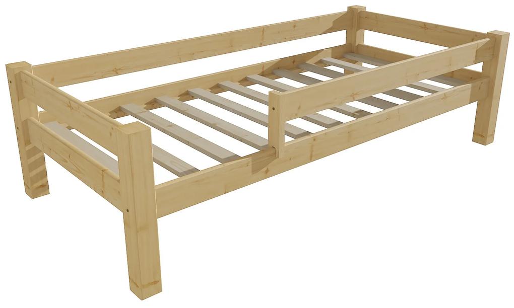Vomaks Dětská postel 8X8 01C se zábranou Rozměr: 80 x 160 cm, Barva: surové dřevo