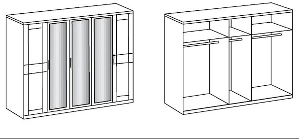 Šatní skříň Chalet, 225 cm, bílá