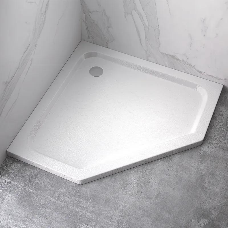 BPS-koupelny Pětiúhelníková sprchová vanička HYD-PSV-RAVE 90x90 bílá