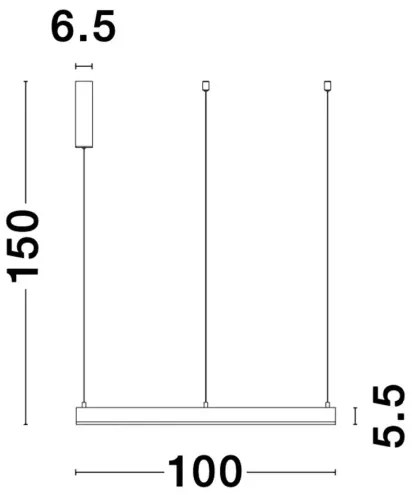 LED lustr Motif 100 černé stmívatelné