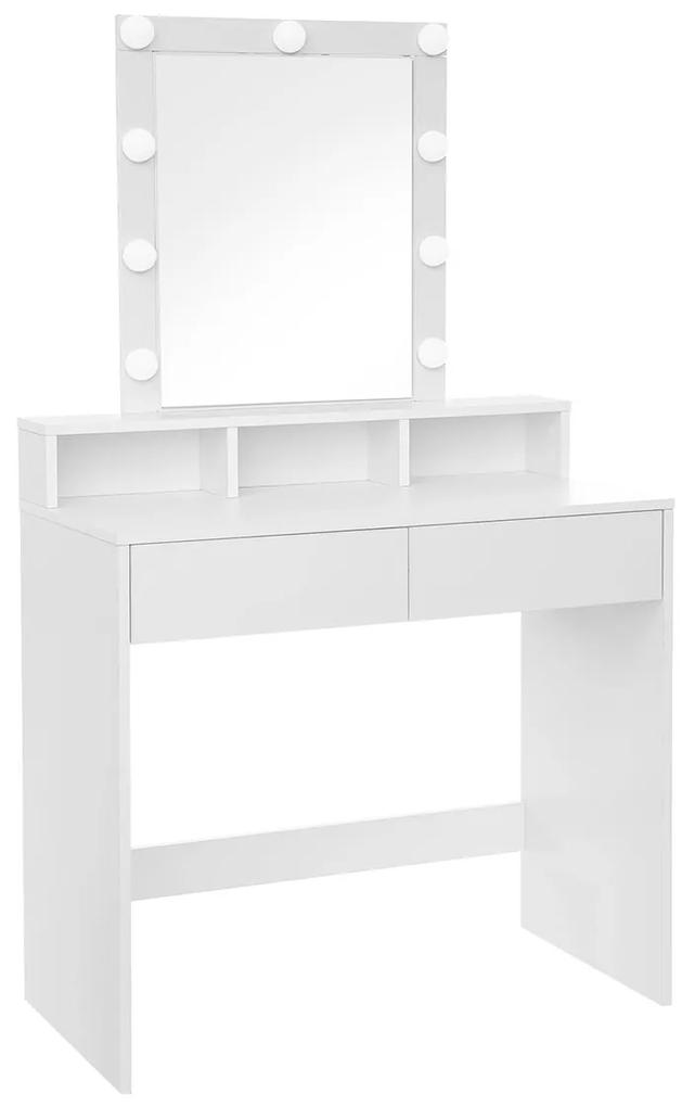 VASAGLE Toaletní stolek - bílá - 80x40x145 cm