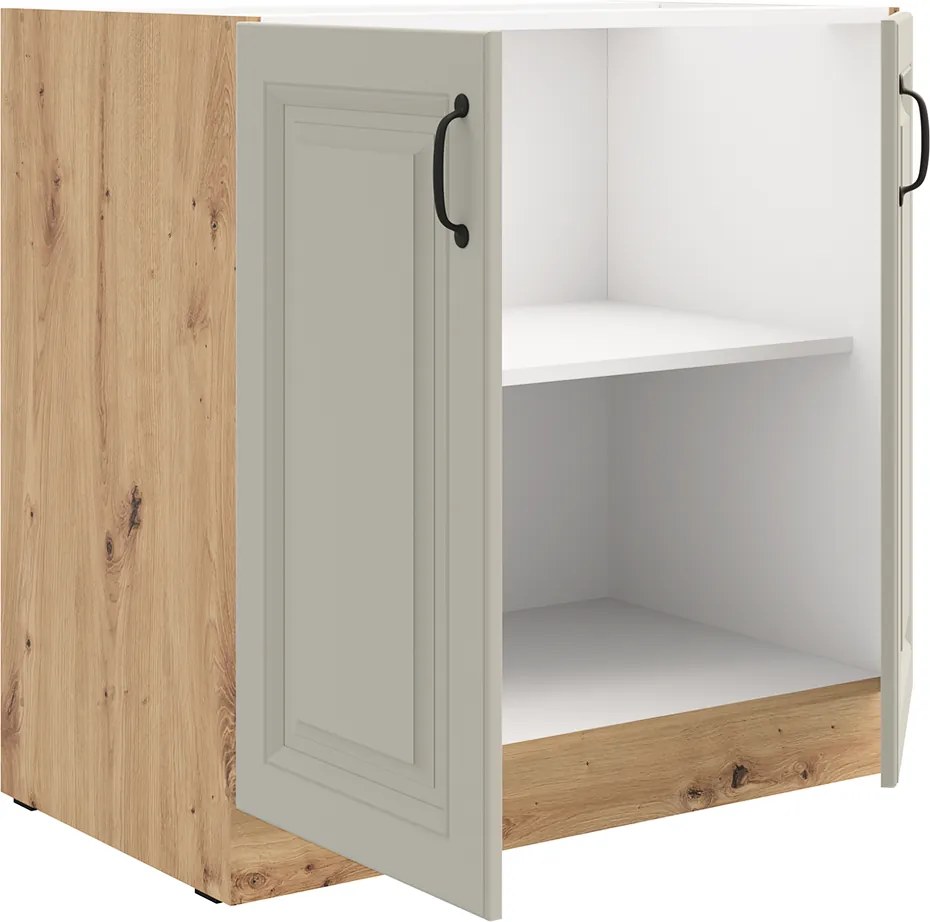 STILO ac | dolní skříňka 80 D 2F s policí | 80 cm | artisan/světle šedá