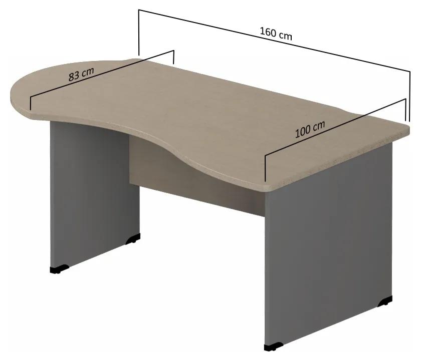 Rohový stůl Manager, pravý 160 x 100 cm, akát světlý