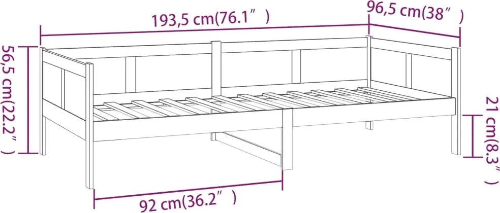 vidaXL Válenda masivní borové dřevo 90 x 190 cm [820248] Barva: Šedá