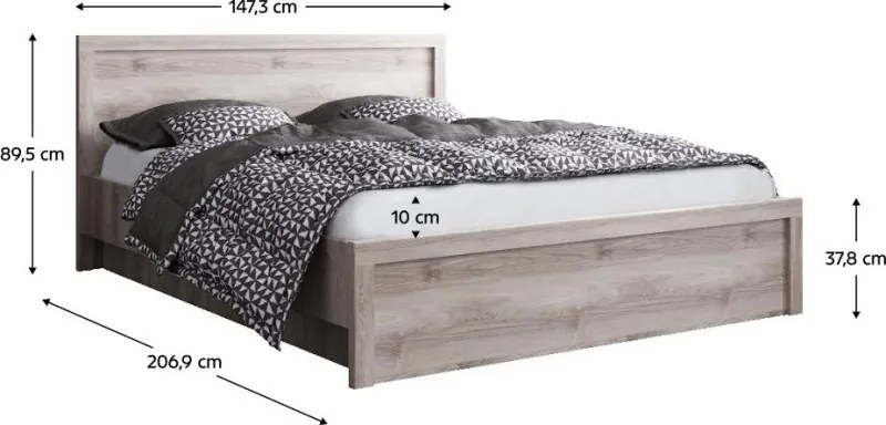 Postel s úložným prostorem, 140x200, kaštan nairobi, JESI NEW Kondela 0000408047