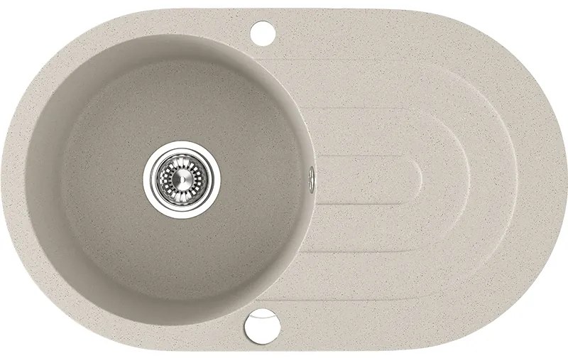 Laveo Dafne, 1-komorový granitový dřez 780x470x204 mm, béžová, LAV-SBD_481T