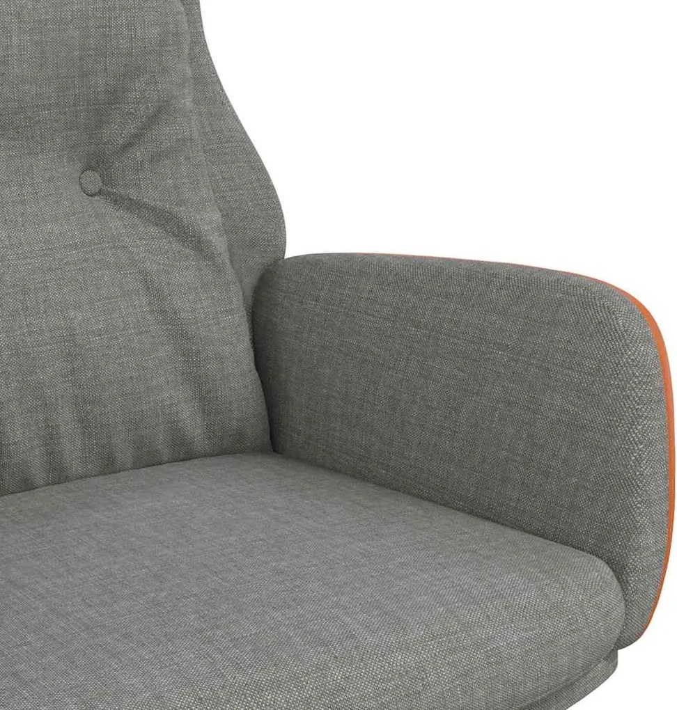 Relaxační křeslo světle šedé textil a PVC 341301