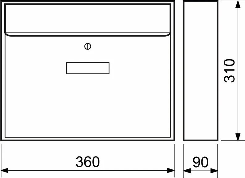 Richter Poštovní ocelová schránka Tarent, hnědá