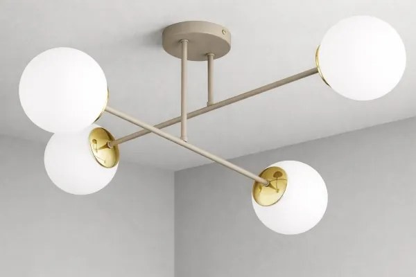 Brilagi - Přisazený lustr MILO ECRU 4xE27/60W/230V béžová/zlatá