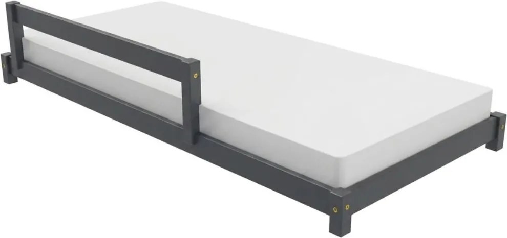 Benlemi Dřevěné dětské jednolůžko LUCKY Zvolte barvu: Bílá, Zvolte rozměr: 90x160 cm, Zvolte zábranu: S otevřeným vstupem