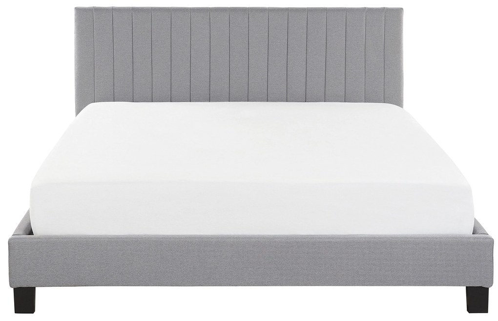 Čalouněná postel 180 x 200 cm světle šedá POITIERS Beliani