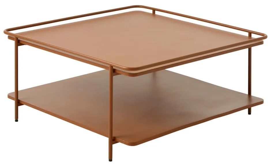 Kovový konferenční stolek v terakotové barvě 75x75 cm Yuba – Unique Furniture
