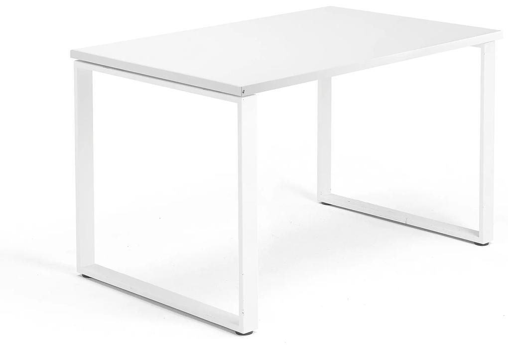 AJ Produkty Psací stůl MODULUS, O-podnož, 1200x800 mm, bílý rám, bílá