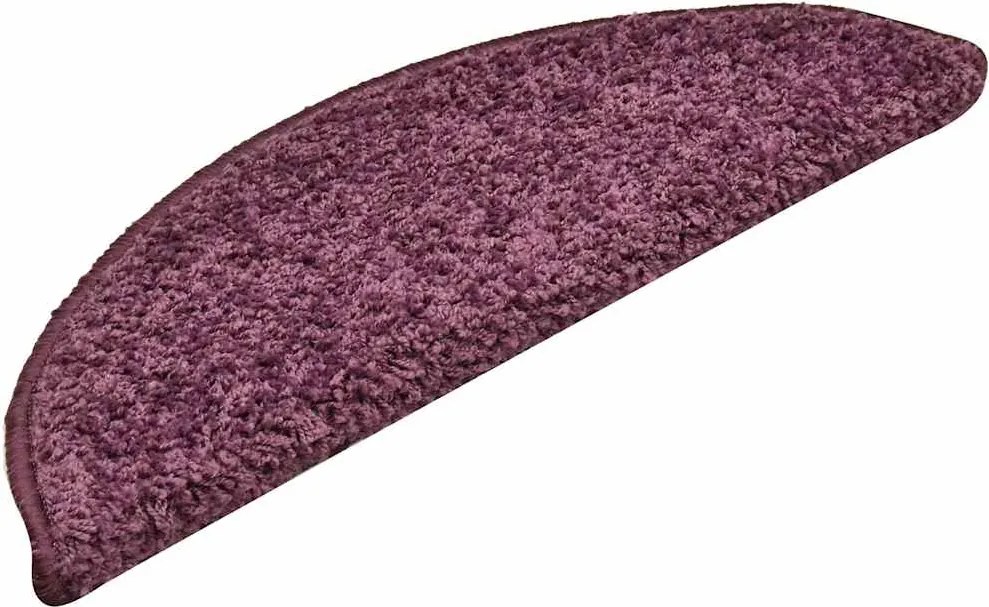 Schodové rohože 15 ks 56 x 17 x 3 cm tmavě fialové půlkulaté 322384