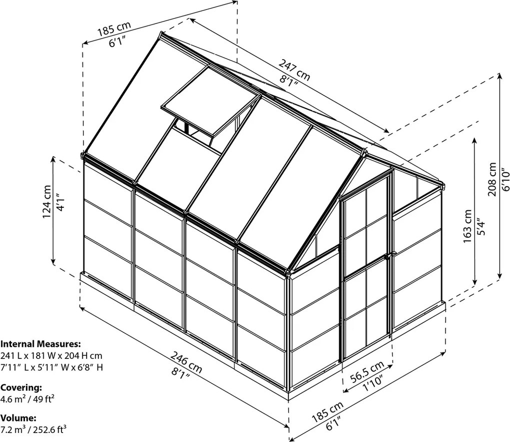 Palram - Canopia Hybrid 6x8 - polykarbonátový skleník