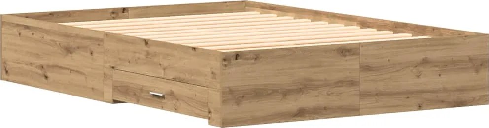 Rám postele Artisanový dub 135 x 190 cm Kompozitní dřevo 3333976