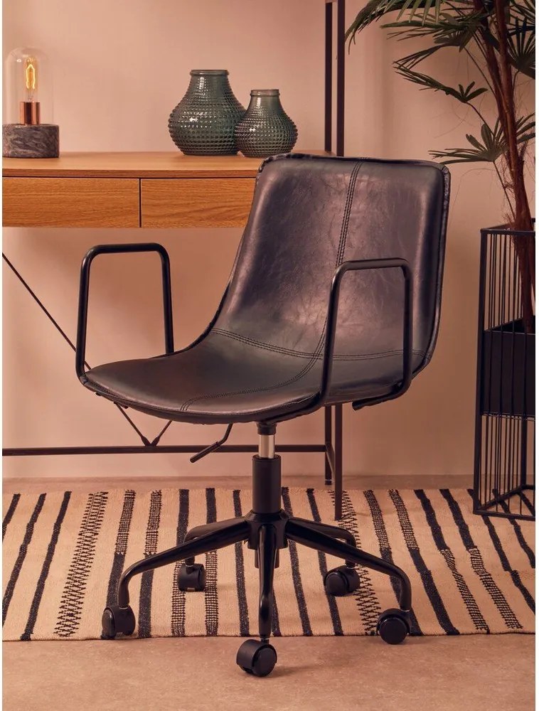 Černá kancelářská židle z imitace kůže Branson – Premier Housewares