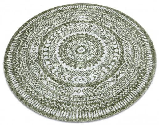Dywany Łuszczów, Kusový koberec Napkin green kruh, 140x140 (průměr) kruh, zelená, chodba / předsíň