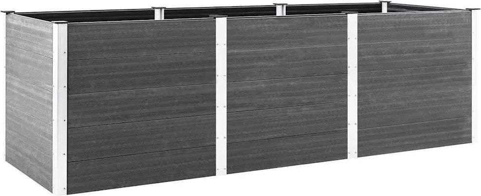 Zahradní vyvýšený záhon 300 x 100 x 91 cm WPC šedý 318102