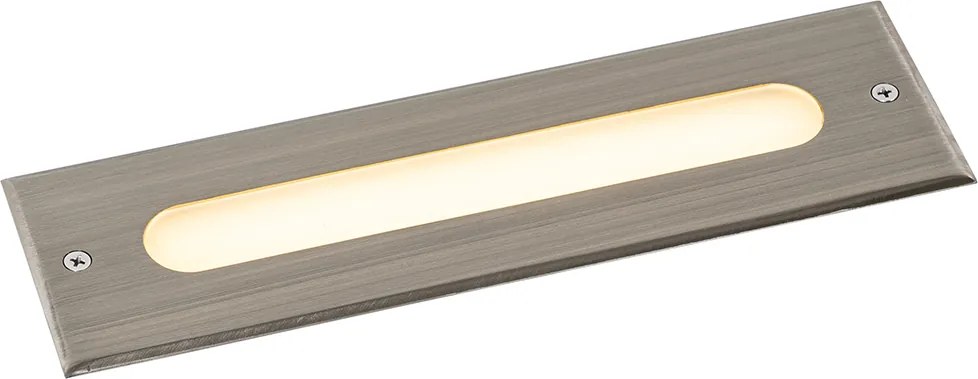 Sada 4 moderních zemních bodových světel ocel 30 cm vč. LED IP65 - Eline
