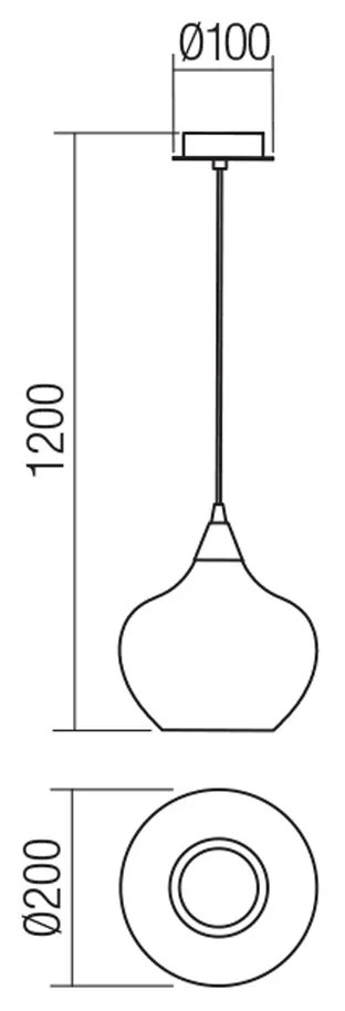 Smarter 01-3191 závěsné svítidlo Tanner, chrom, kouřové, 1xE14, ø20cm