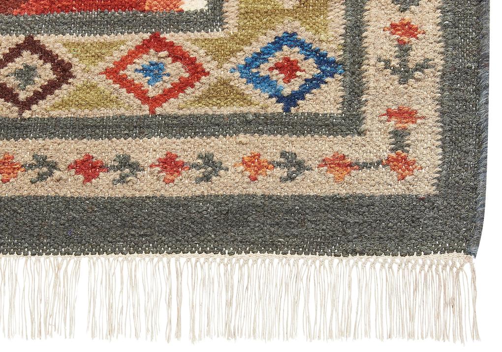 Vlněný kelimový koberec 80 x 300 cm vícebarevný URTSADZOR Beliani