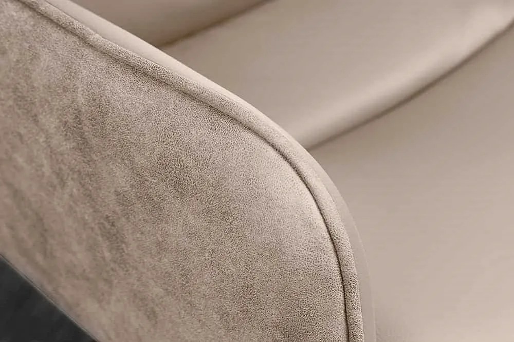 Designová otočná židle Maddison béžová kůže