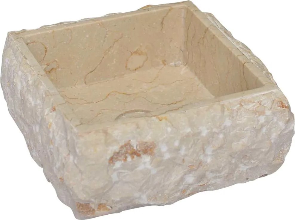 Umyvadlo krémové 30 x 30 x 13 cm mramor 149174