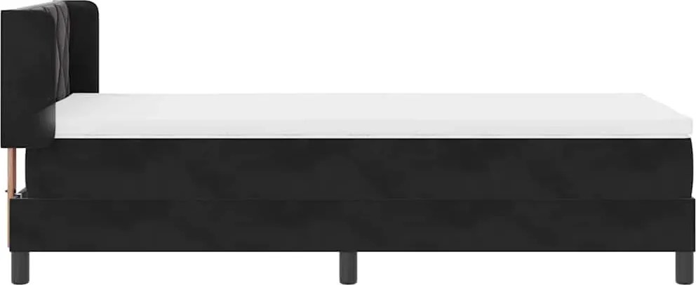 Postel s boxspringem s čelo Černý 200 x 100 cm samet 3341512