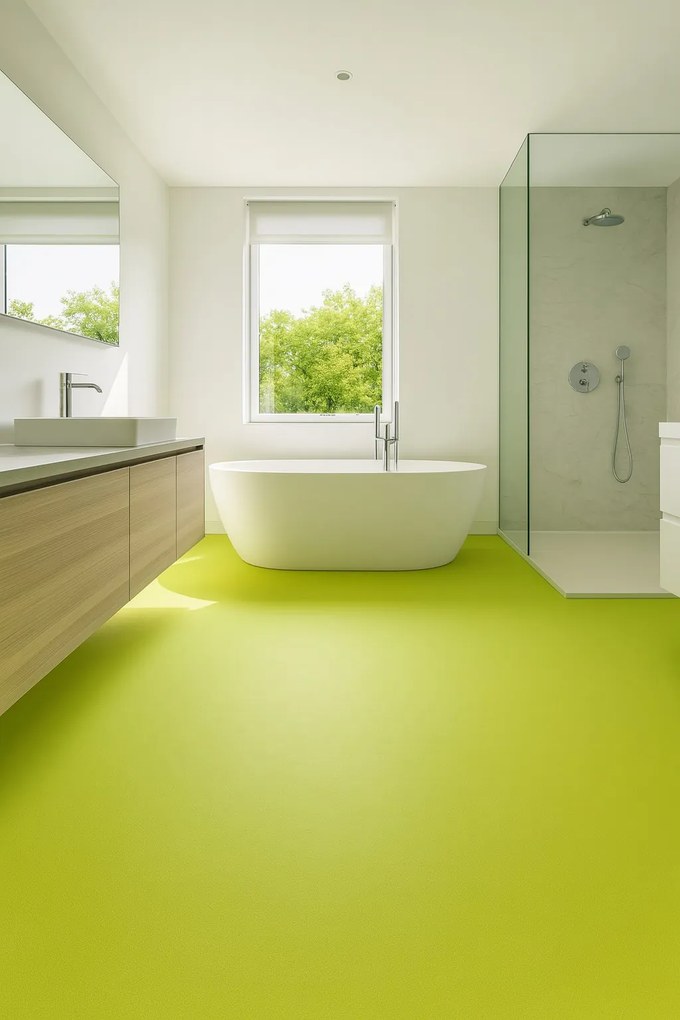 Lentex, PVC podlaha - lino Flexar PUR 603-11 zelená, na míru, šíře 2m,4m, zelená, bez podkladu, kancelář