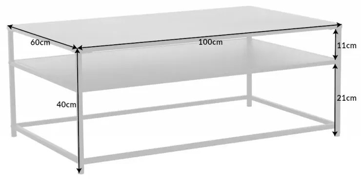 Massive home | Konferenční stolek DURA STEEL 100 CM černý kov