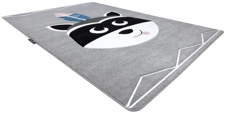 Dywany Łuszczów, Dětský kusový koberec Petit Raccoon mukki grey, 160x220, šedá, dětský pokoj