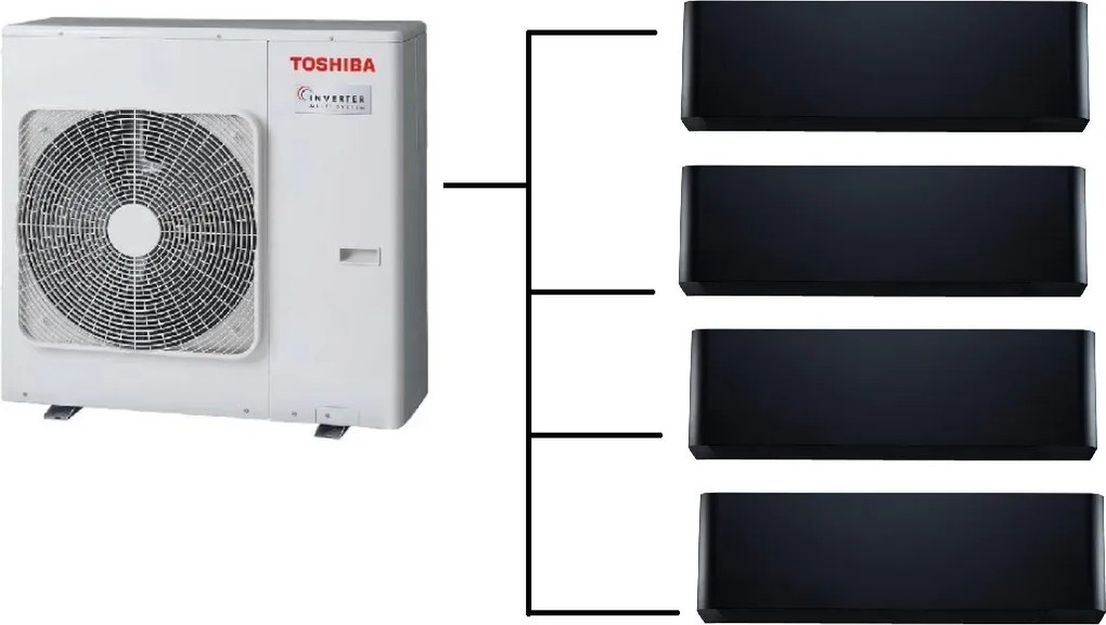 Klimatizace Toshiba Shorai Curve black 1+4 ( 2,5kW + 2,5kW + 2,5kW + 2,5kW ) Multi-split R32