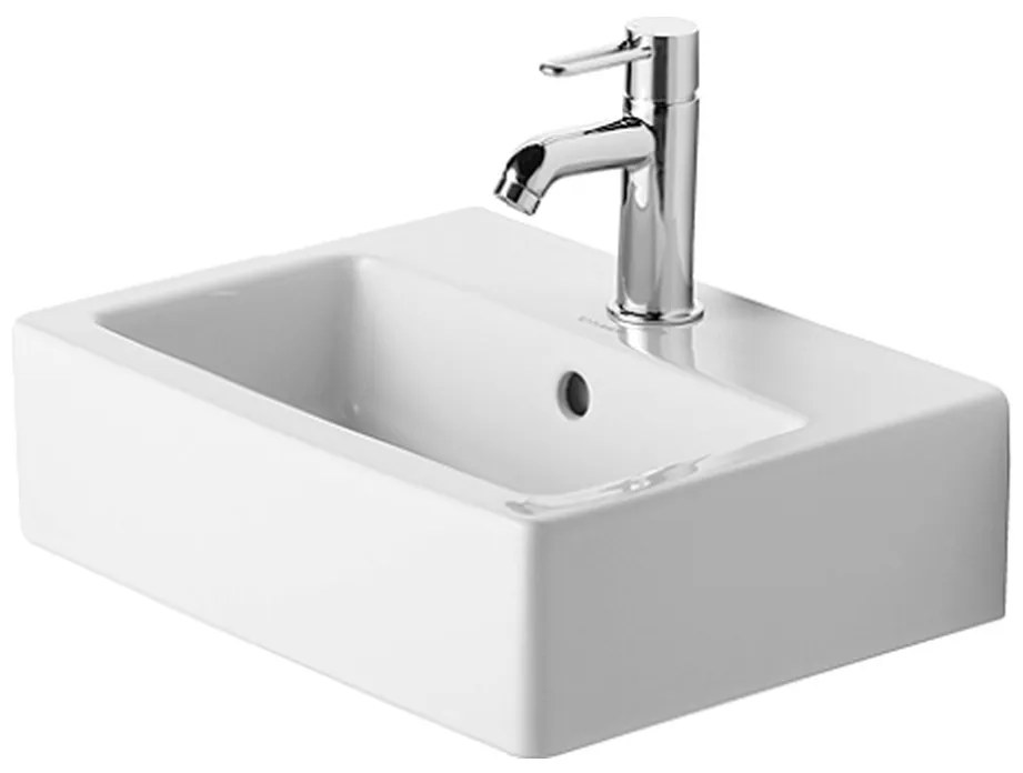 Duravit Vero - Umývátko 45x35 cm, 1 otvor pro baterii propíchnutý bílá 0704450000