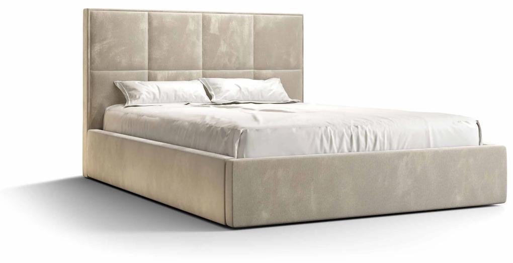 Manželská postel 180 cm Gino (béžová) (s roštem a úložným prostorem). 1046942
