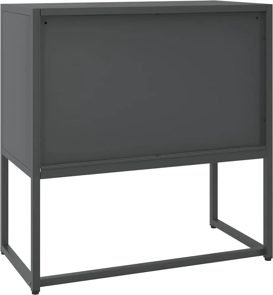 Příborník antracitový 75 x 35 x 75 cm ocel 335873