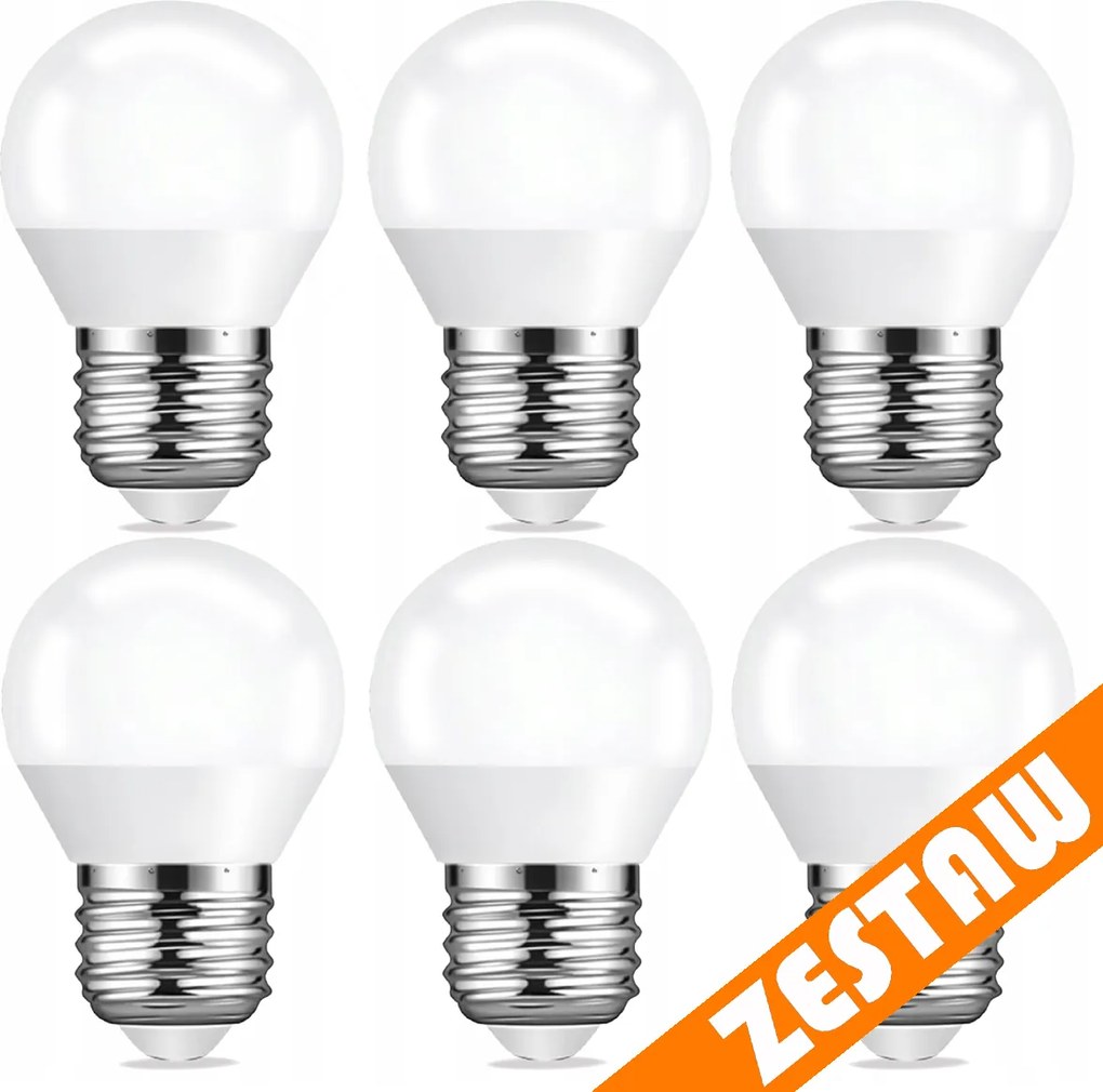 SADA 6x LED žárovka E27 8W 700lm 4000K G45 koule - neutrální bílá