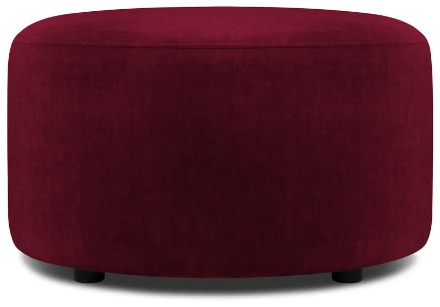 Bordový sametový puf Mazzini Sofas Debbie, ø 68 cm