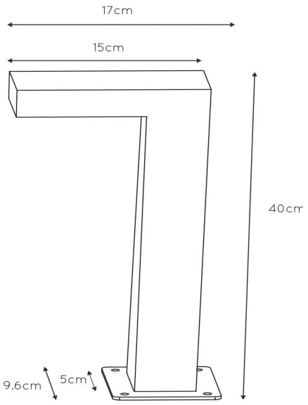 Lucide 28851/40/30 - LED Venkovní lampa TEXAS LED/8W/230V černá 40 cm IP54