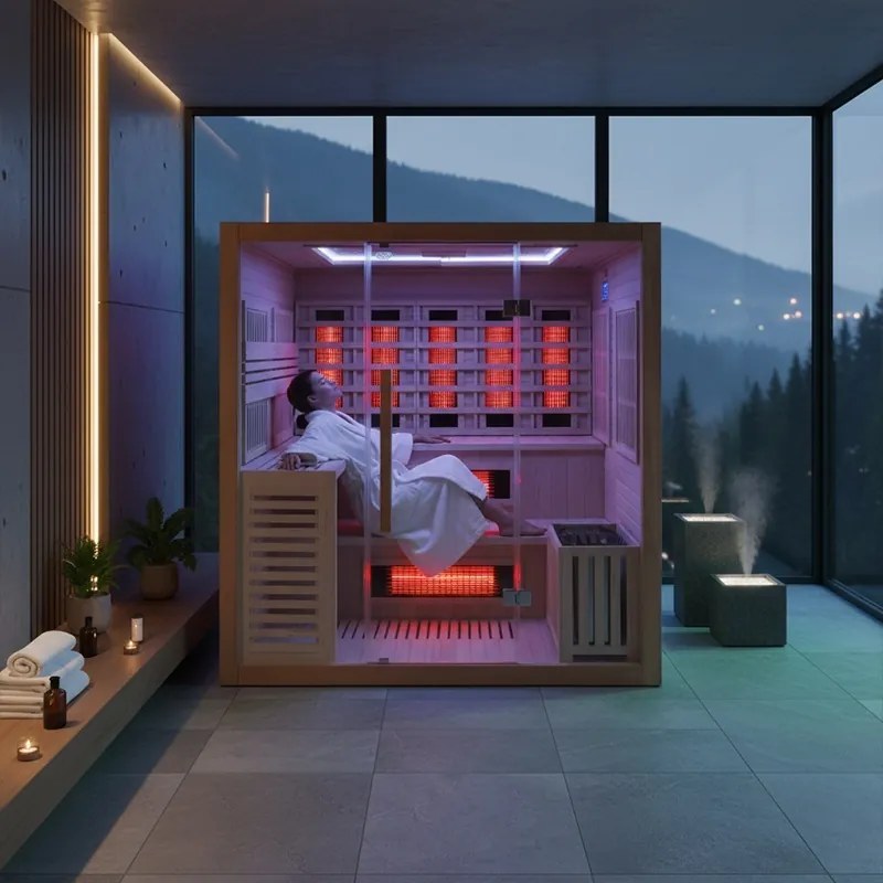 BPS-koupelny Kombinovaná sauna 2v1 - Infrasauna + finská sauna 180x160, 4-5 osob