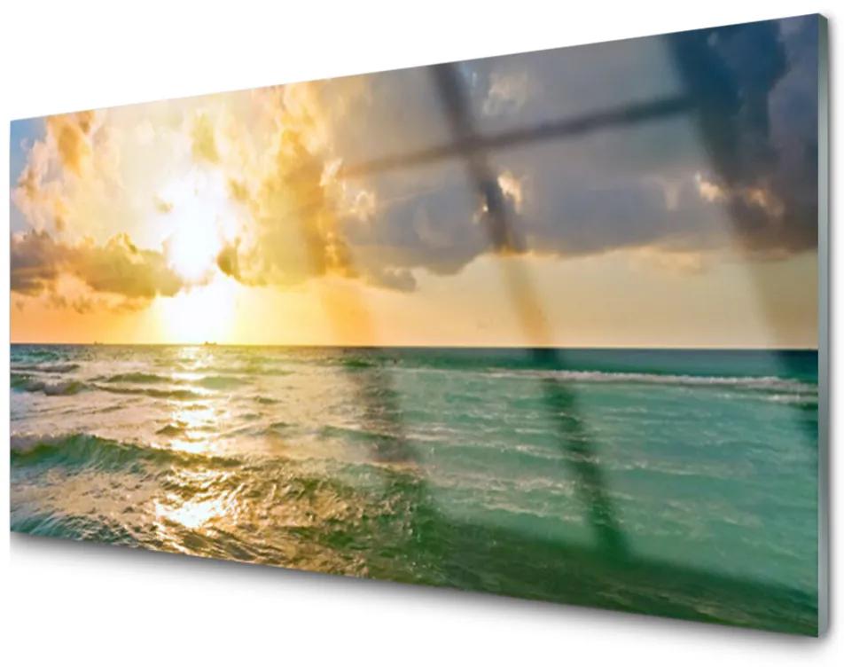 Skleněný obraz Moře Západ Slunce