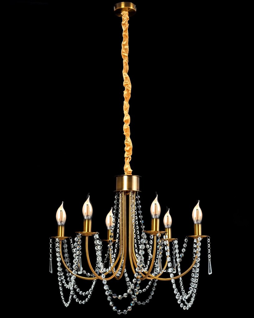 Toolight - Křišťálový lustr Glamour APP765, zlatá, OSW-08485