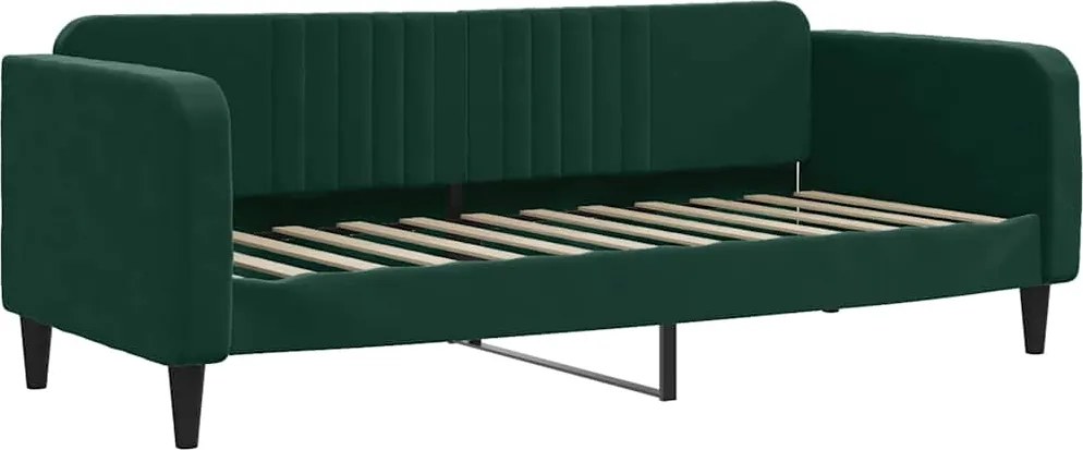 Válenda s přistýlkou a zásuvkami tmavě zelená 80 x 200 cm samet 3197106
