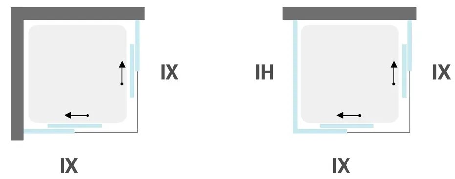 Glass 1989 Isy - Sprchový kout rohový vstup s posuvnými dveřmi nebo kompatibilní s boční stěnou, velikost 75 cm, profily chromové, čiré sklo, GEX0002T500