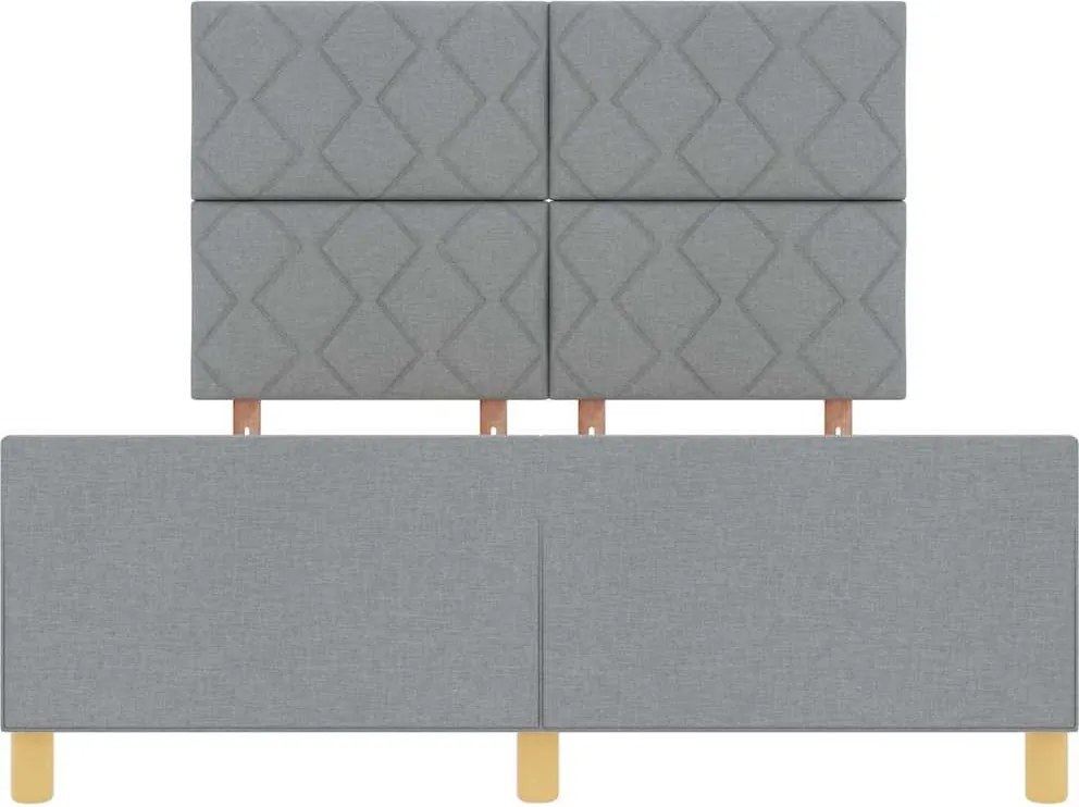 Rám postele s čelo Světle šedá 160 x 200 cm textil 3344816
