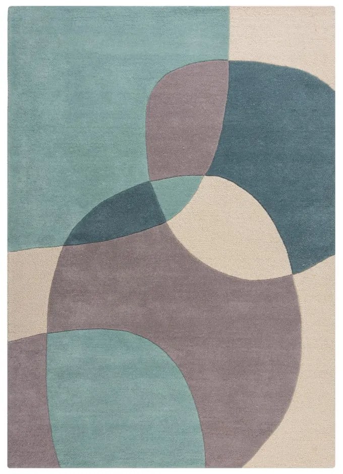 Modro-béžový vlněný koberec 170x120 cm Glow - Flair Rugs