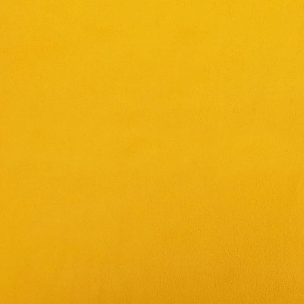 Houpací křeslo se stoličkou hořčicově žluté samet