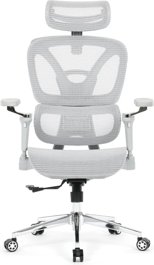 Kancelářská ergonomická židle PORTE — síťovina, šedá