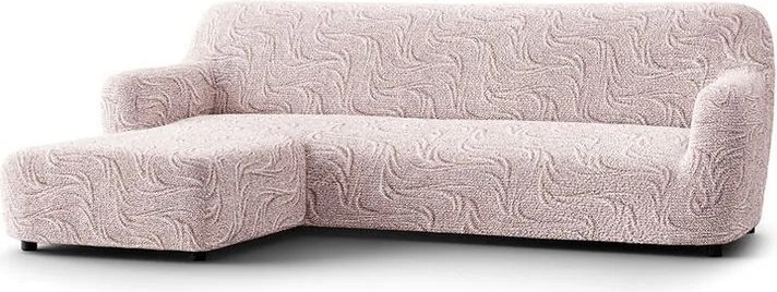 Bielastické potahy BRILLANTE béžové sedačka s otomanem vlevo (š. 170 - 300 cm)